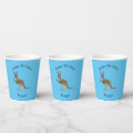 Cute happy Australian kangaroo illustration Paper Cups | Zazzle