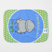 Cute happy baby hippo cartoon illustration baby burp cloth | Zazzle