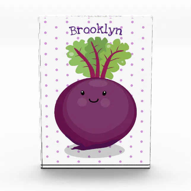 Cute happy beet root kitchen cartoon illustration photo block | Zazzle