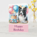Cute Happy Birthday Border Collie Greeting Card | Zazzle
