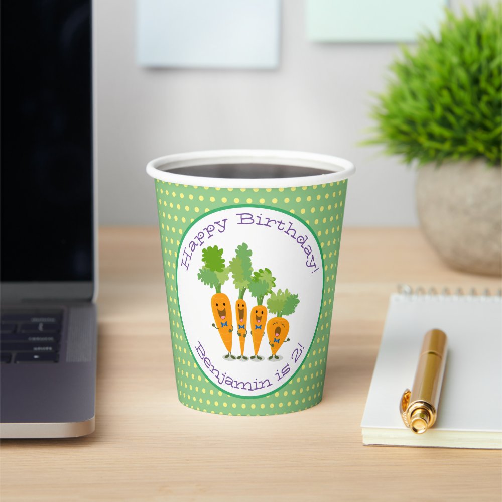 Cute happy carrots cartoon illustration paper cups sold by Nursing ...
