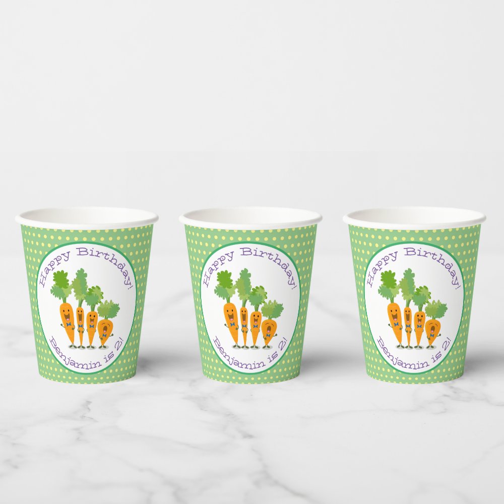 Cute happy carrots cartoon illustration paper cups sold by Nursing ...