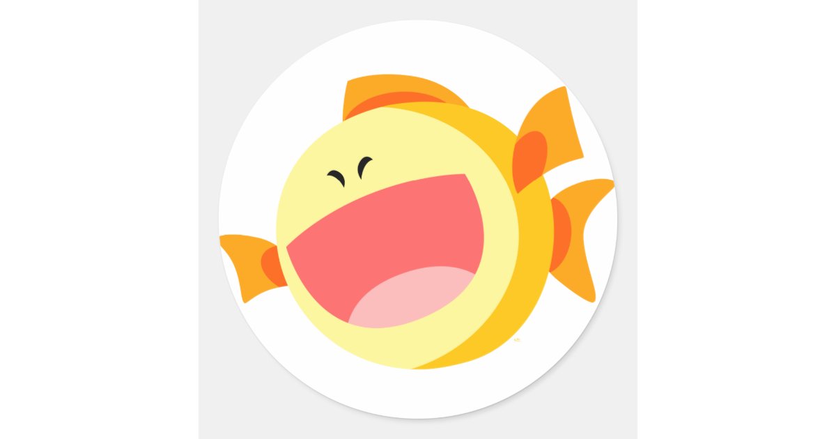 Cute Happy Cartoon Fish Sticker | Zazzle