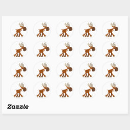 Cute Happy Cartoon Moose Sticker | Zazzle