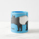 Cute happy cartoon tapir illustration Two-Tone coffee mug | Zazzle