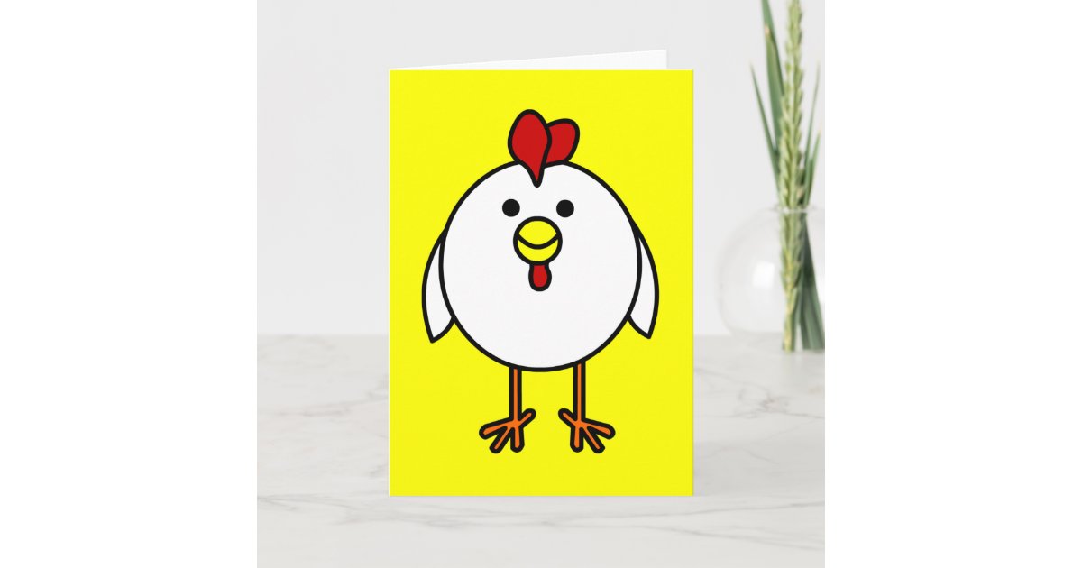 Cute Happy Chicken Card | Zazzle