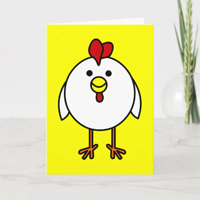Cute Happy Chicken Card | Zazzle