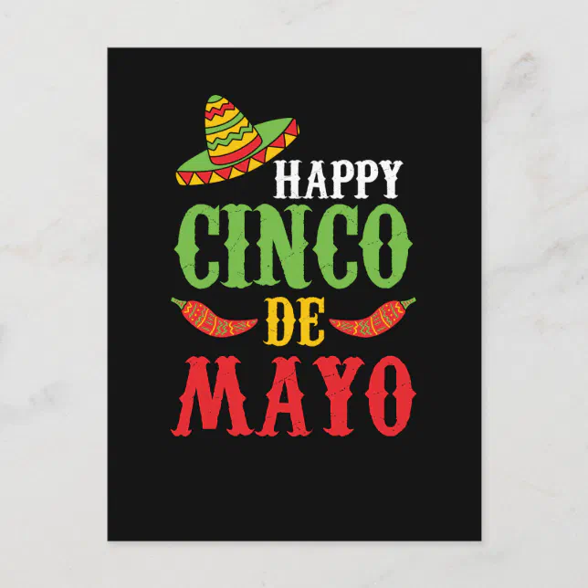 Cute Happy Cinco De Mayo Postcard | Zazzle