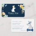 Cute Happy Dog Floral Botanical Navy Pet Services Business Card | Zazzle