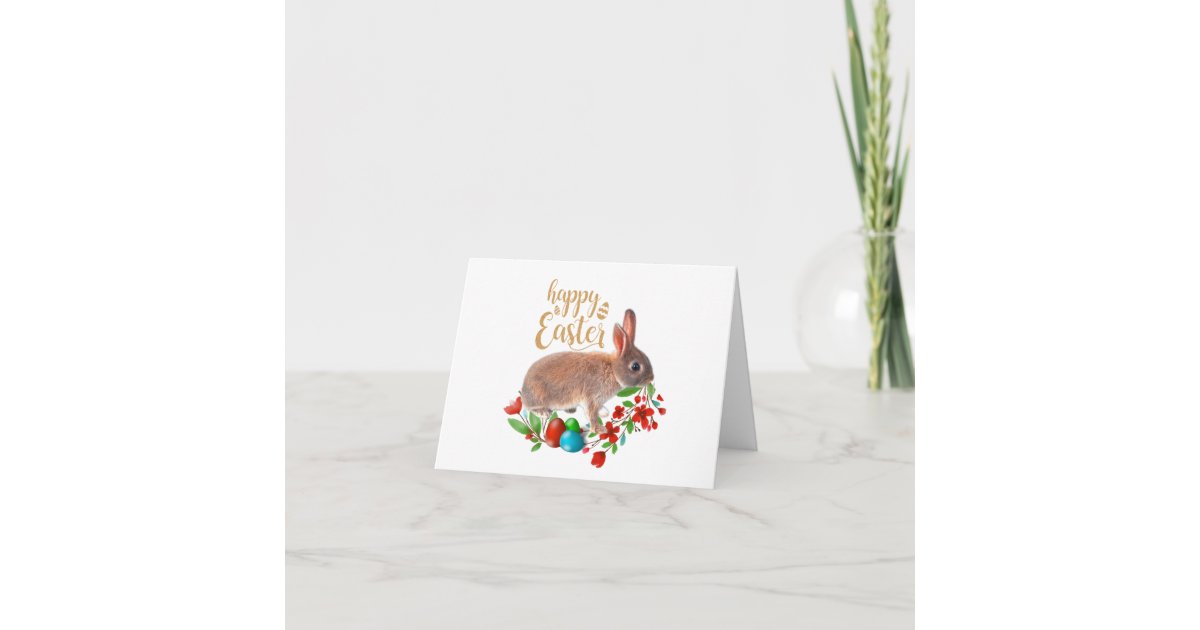 Cute Happy Easter Folded Holiday Card | Zazzle