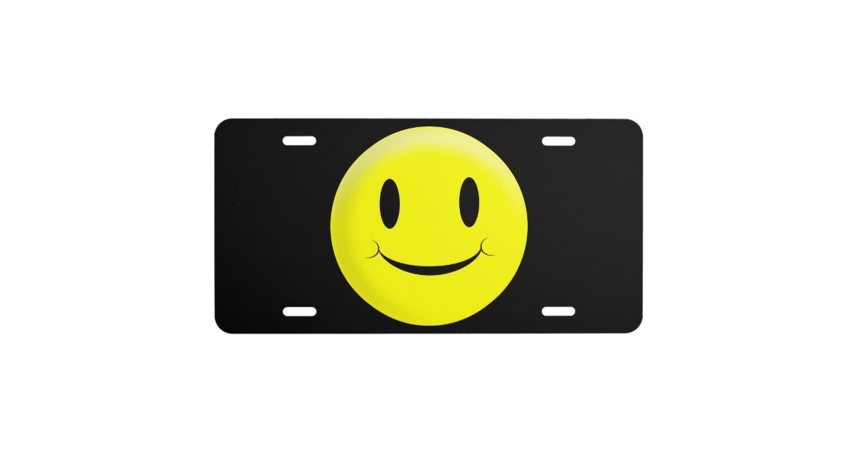 Cute Happy Face License Plate | Zazzle