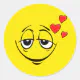 Cute Happy Face Love Emoji Classic Round Sticker | Zazzle