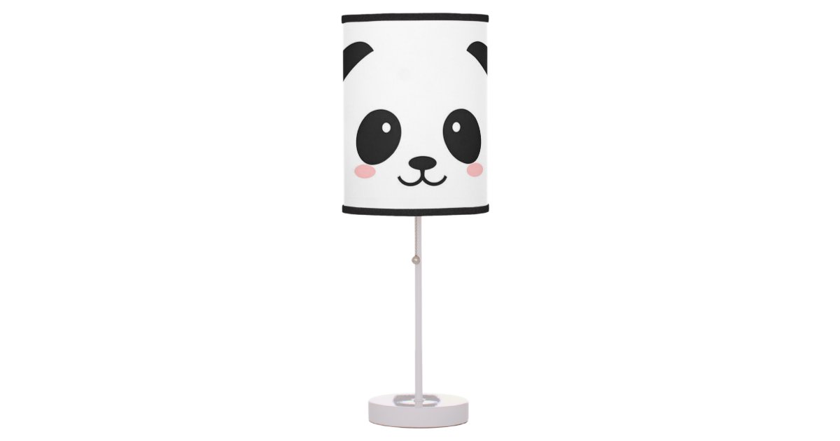 Cute Happy Face Panda Table Lamp | Zazzle