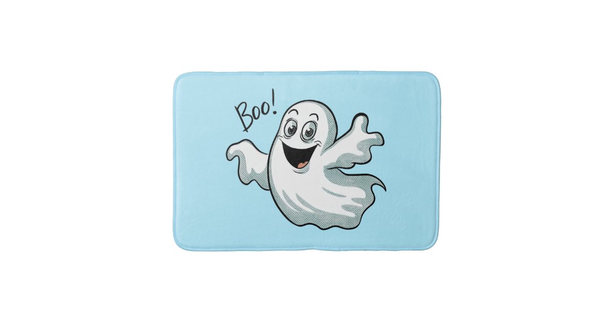 Cute Happy Ghost Bath Mat | Zazzle