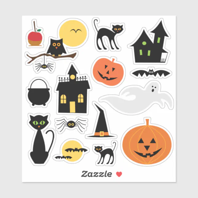 Cute Happy Halloween Sticker | Zazzle