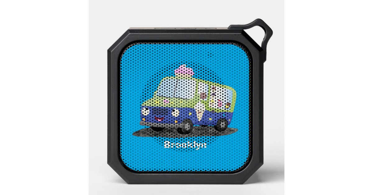 Cute happy ice cream truck cartoon bluetooth speaker | Zazzle