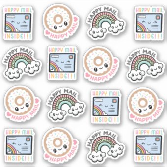 Cute Happy Mail Sticker | Zazzle