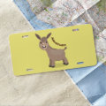 Cute happy miniature donkey cartoon illustration license plate | Zazzle