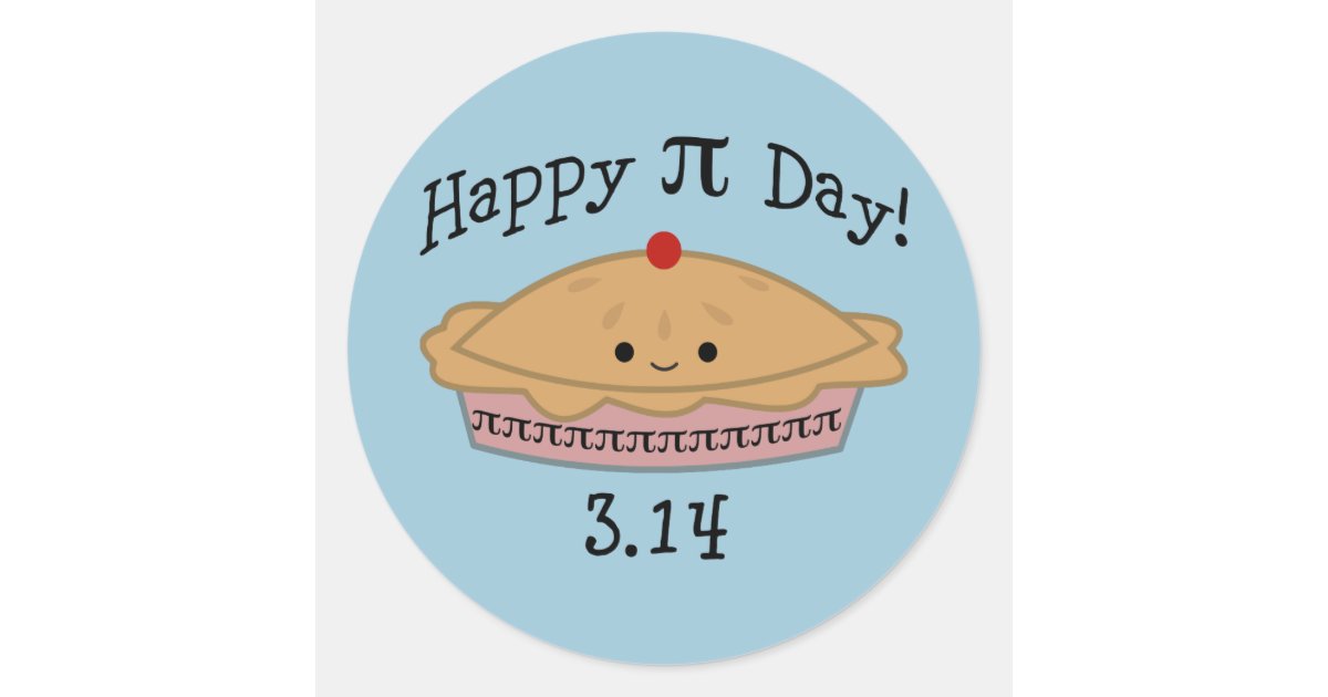 Cute Happy Pi Day! Classic Round Sticker | Zazzle