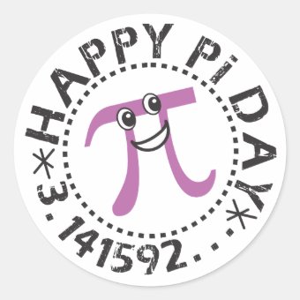 Cute Happy Pi Day © - Funny Pi Day Stickers | Zazzle