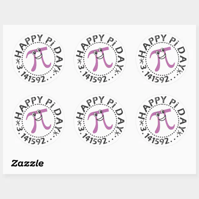 Cute Happy Pi Day © - Funny Pi Day Stickers | Zazzle