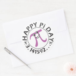 Cute Happy Pi Day © - Funny Pi Day Stickers | Zazzle