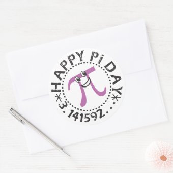 Cute Happy Pi Day © - Funny Pi Day Stickers | Zazzle