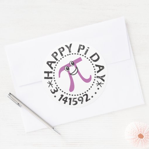 Cute Happy Pi Day © - Funny Pi Day Stickers | Zazzle