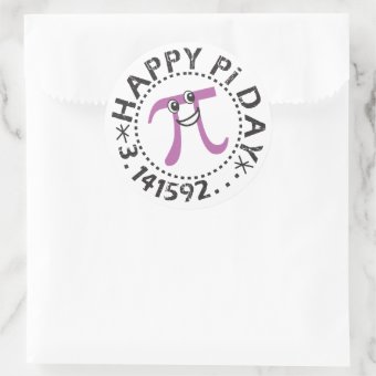 Cute Happy Pi Day © - Funny Pi Day Stickers | Zazzle