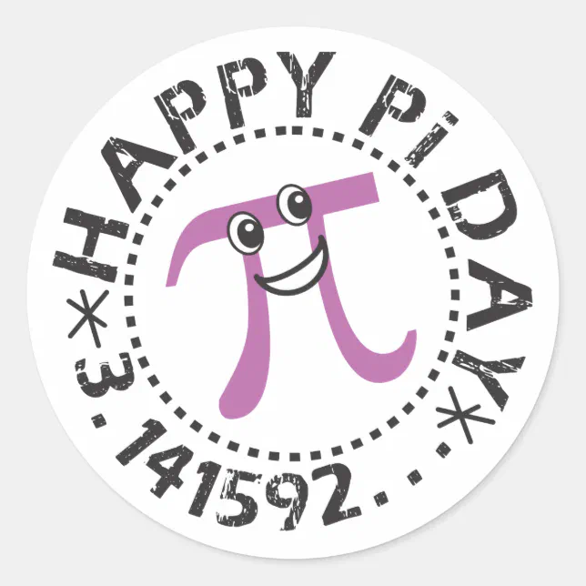 Cute Happy Pi Day © - Funny Pi Day Stickers | Zazzle