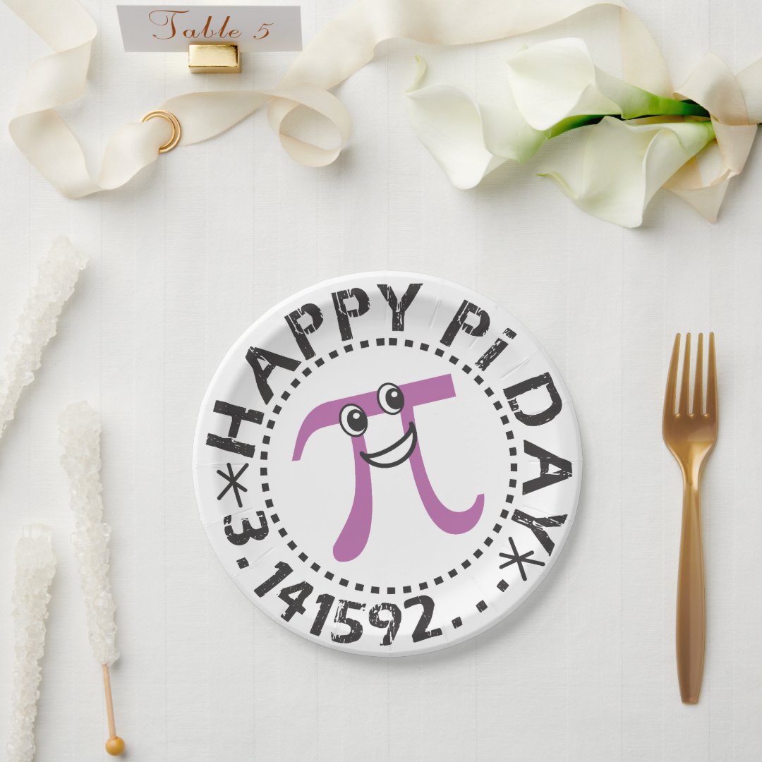 Cute Happy Pi Day © Paper Plate | Zazzle