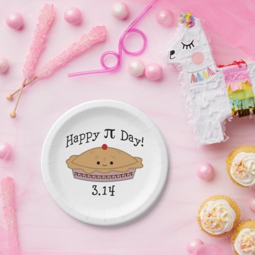 Cute Happy Pi Day! Paper Plates | Zazzle