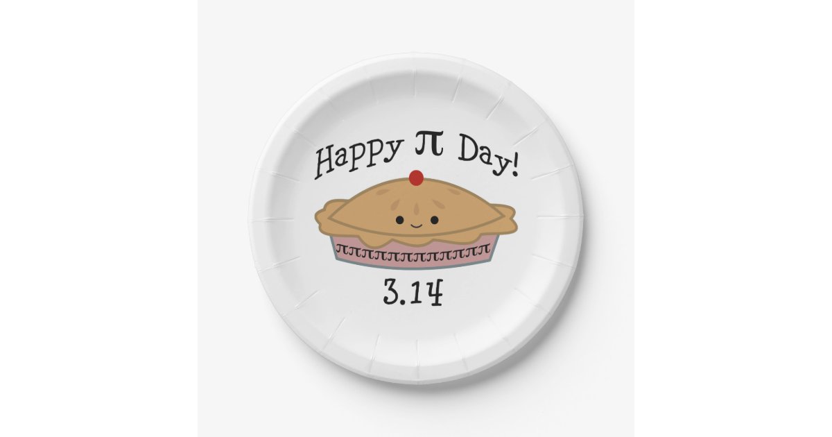 Cute Happy Pi Day! Paper Plates | Zazzle