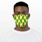 Cute happy pickle cartoon illustration pattern adult cloth face mask ...