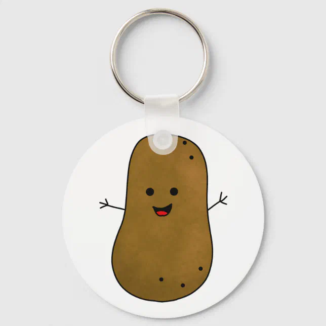 Cute Happy Potato Keychain | Zazzle