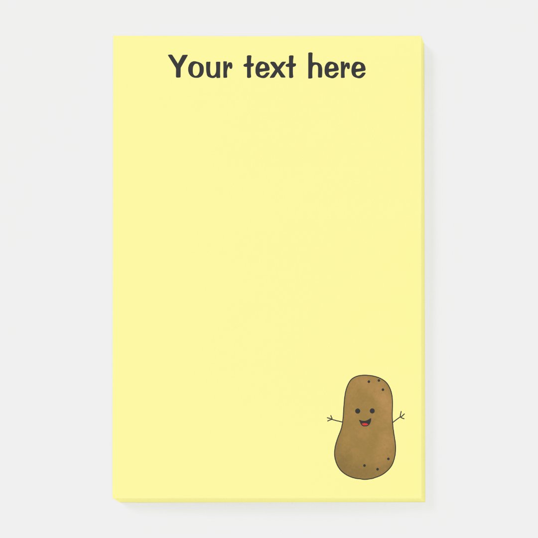 Cute Happy Potato Personalized Post-it Notes | Zazzle