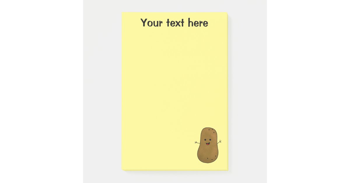 Cute Happy Potato Personalized Post-it Notes | Zazzle