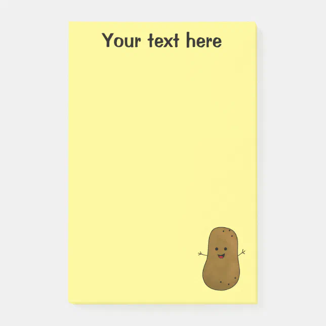Cute Happy Potato Personalized Post-it Notes | Zazzle