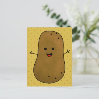 Cute Happy Potato Postcard | Zazzle