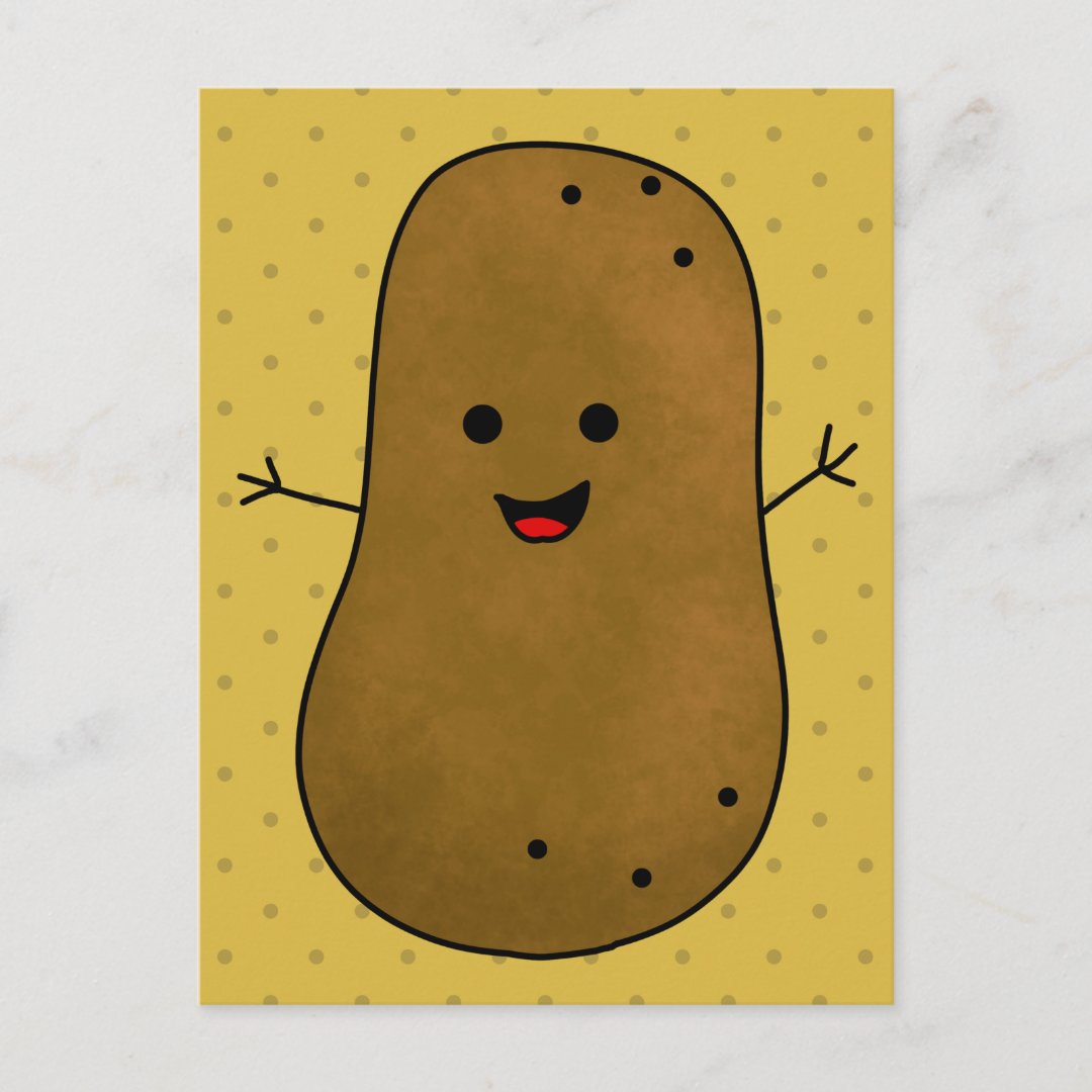 Cute Happy Potato Postcard | Zazzle