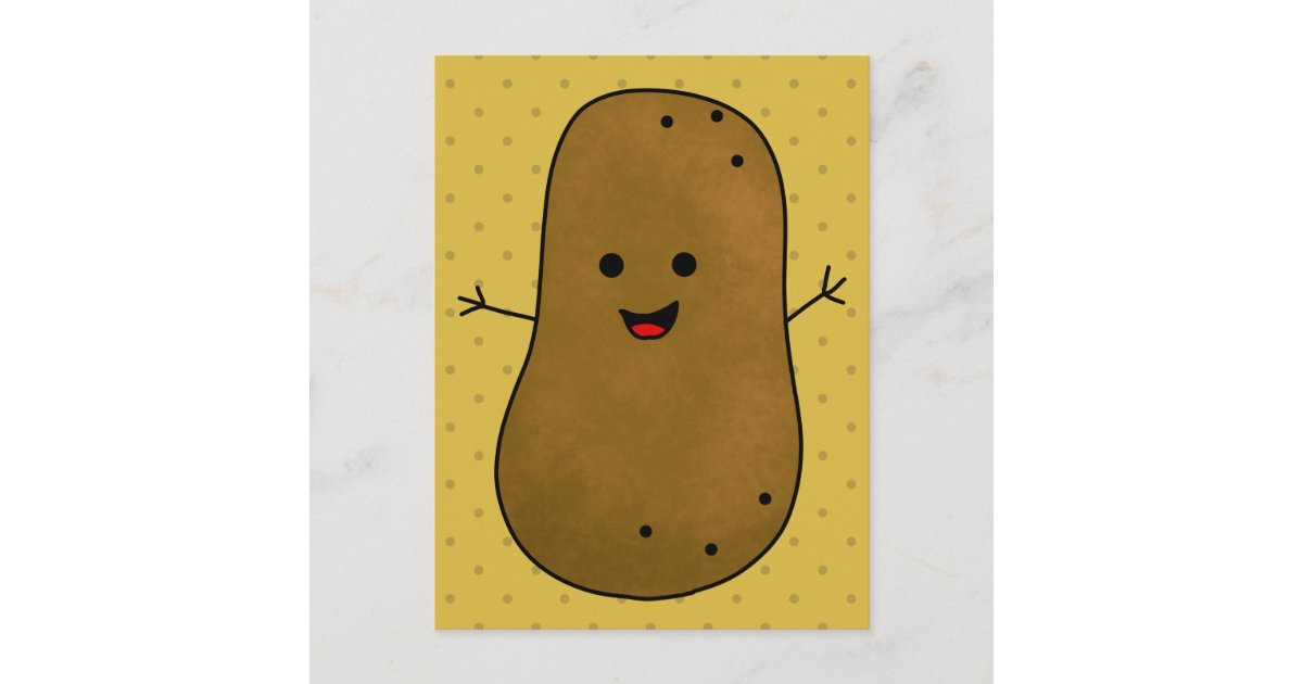 Cute Happy Potato Postcard | Zazzle