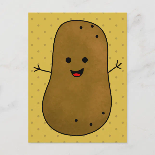 Cute Happy Potato Postcard | Zazzle