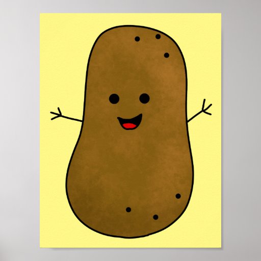 Cute Happy Potato Poster | Zazzle