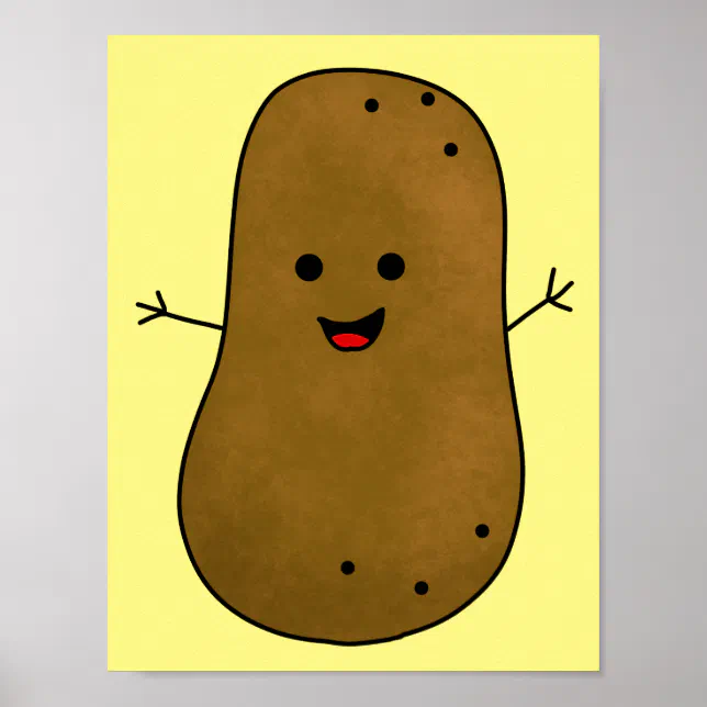Cute Happy Potato Poster | Zazzle