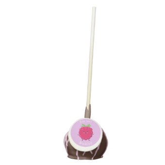 Cute happy raspberry cartoon illustration cake pops | Zazzle