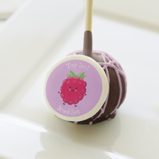 Cute happy raspberry cartoon illustration cake pops | Zazzle