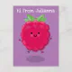 Cute happy raspberry cartoon illustration postcard | Zazzle