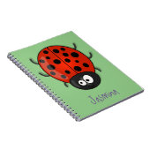Cute happy red ladybug cartoon illustration notebook | Zazzle