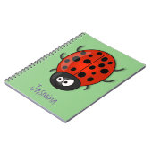 Cute happy red ladybug cartoon illustration notebook | Zazzle