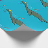 Cute, happy sea monster plesiosaur cartoon wrapping paper | Zazzle
